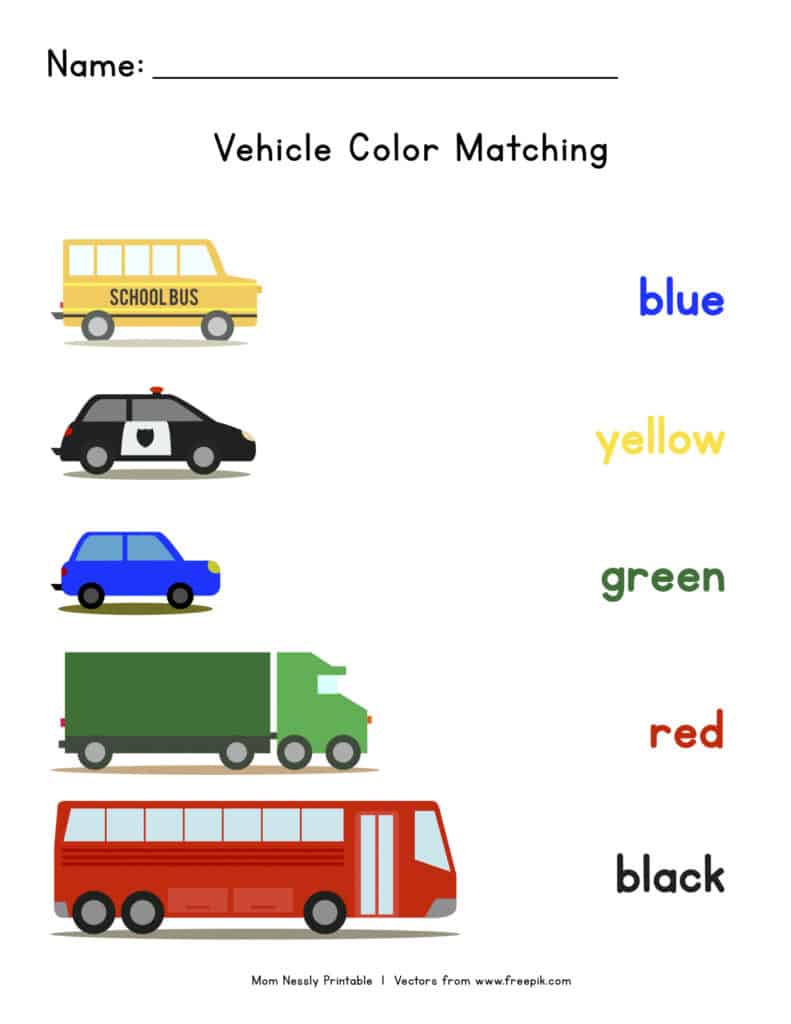 Transportation Themed Coloring Worksheets - Tribobot x Mom Nessly