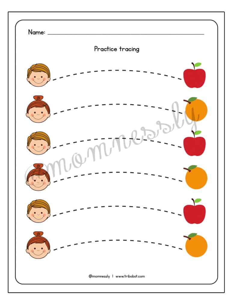 Free Tracing Worksheets for Preschool - Tribobot x Mom Nessly