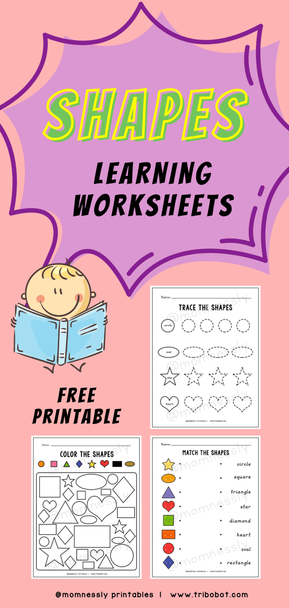 Shapes Activity Pages - Tribobot x Mom Nessly