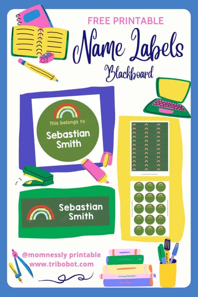 School Name Tags Free Printable - Tribobot x Mom Nessly