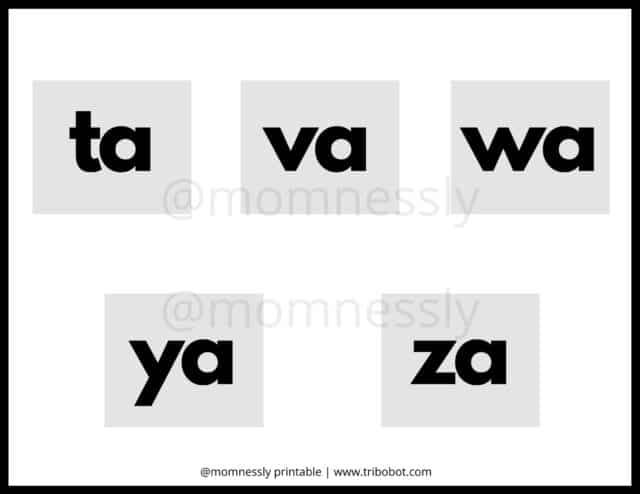CV Blends Practice Chart - Tribobot x Mom Nessly