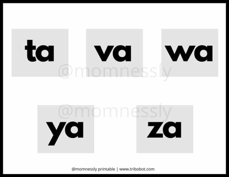 CV Blends Practice Chart - Tribobot x Mom Nessly