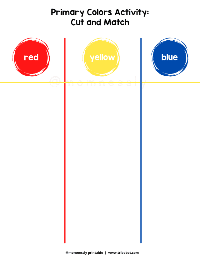 Primary Colors Worksheets for Kindergarten - Tribobot x Mom Nessly