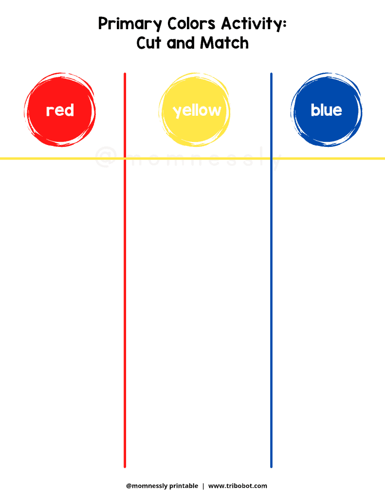 Primary Colors Worksheets for Kindergarten - Tribobot x Mom Nessly