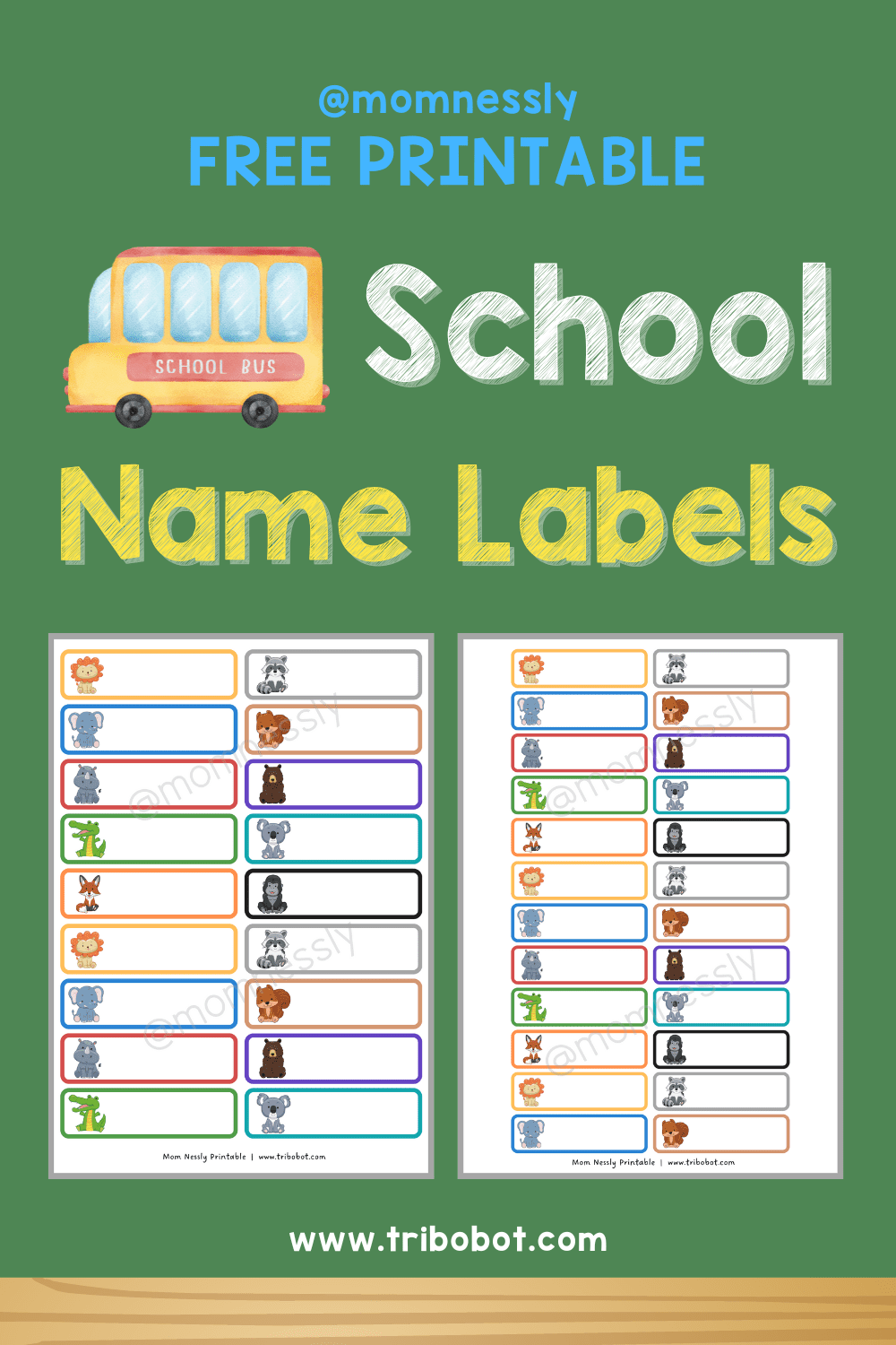 Free School Name Tags - Tribobot x Mom Nessly