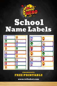 Free School Name Labels - Tribobot x Mom Nessly