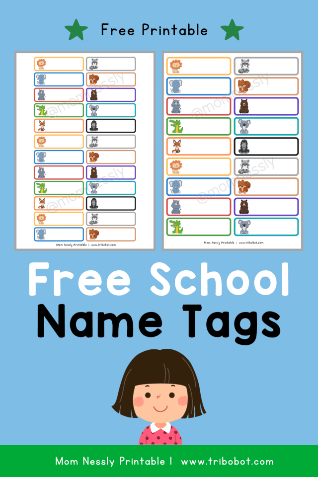 Free School Name Tags - Tribobot x Mom Nessly