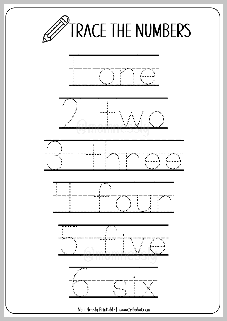 Free Tracing Worksheets - Tribobot x Mom Nessly