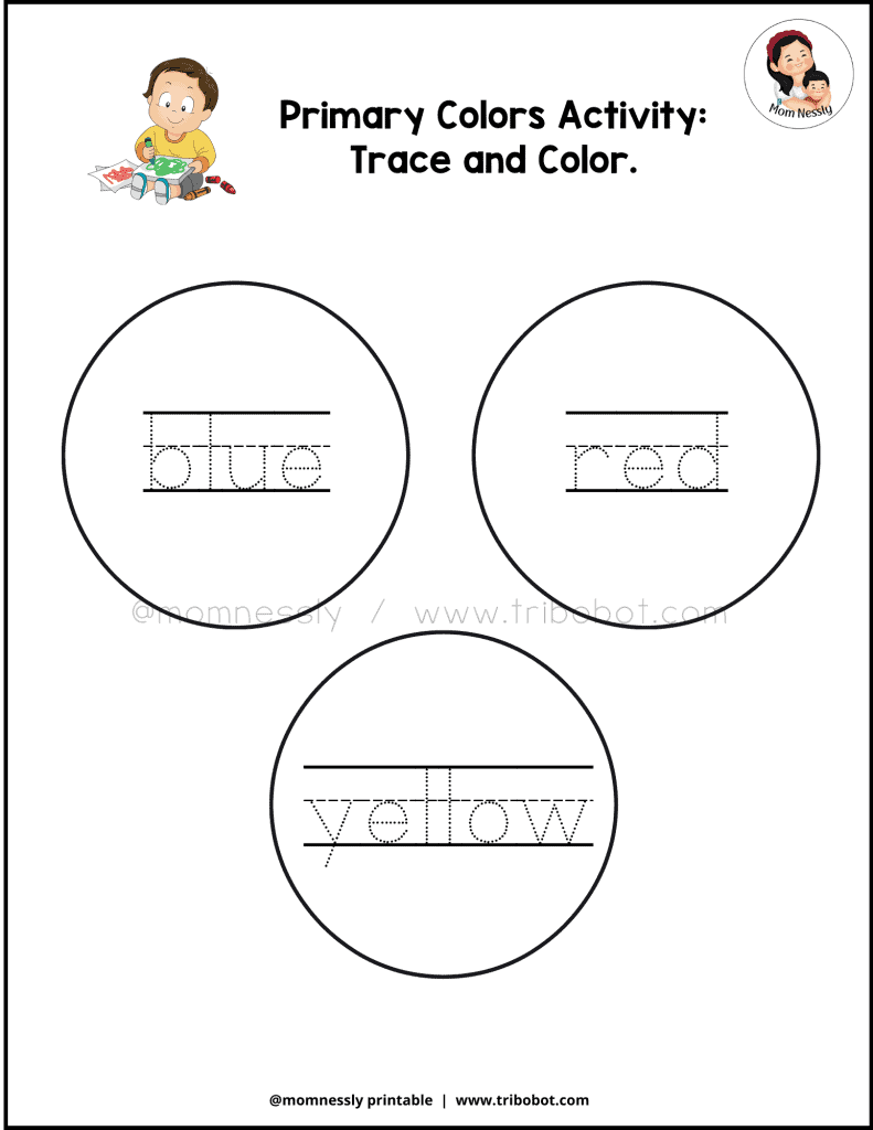 Primary Colors Worksheets - Tribobot x Mom Nessly