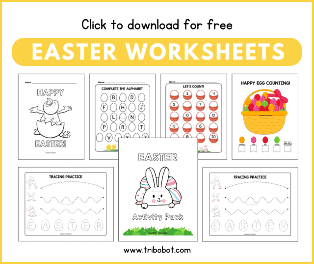 Easter Worksheets – Tribobot x Mom Nessly