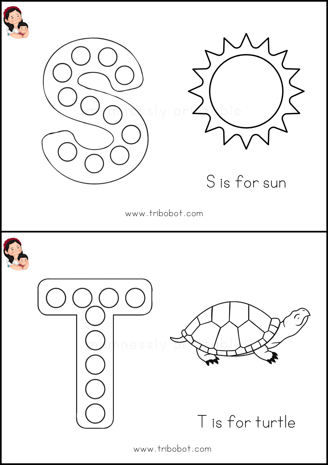 Alphabet Do-A-Dot Worksheets - Tribobot x Mom Nessly