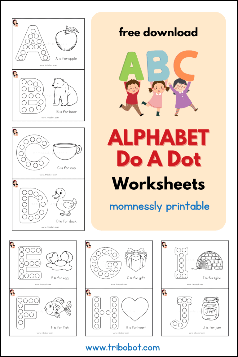 Alphabet Do-A-Dot Worksheets - Tribobot x Mom Nessly