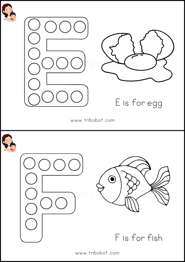 Alphabet Do-A-Dot Worksheets - Tribobot x Mom Nessly