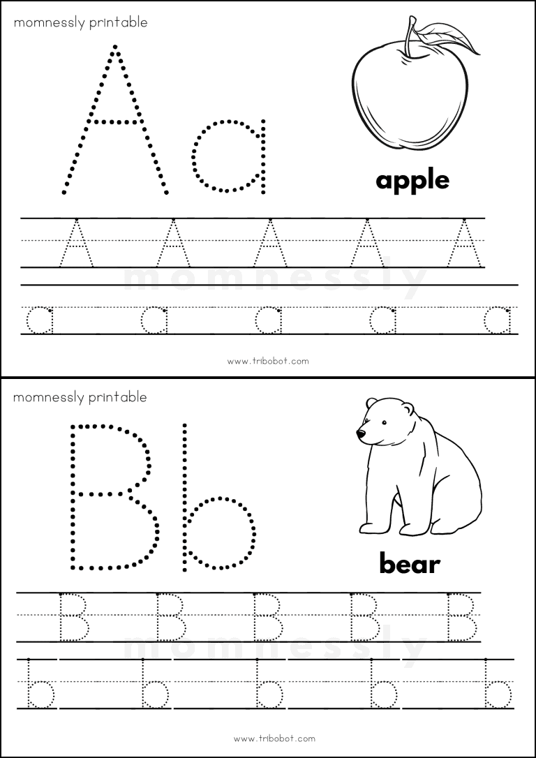 A-Z Tracing Worksheets - Tribobot x Mom Nessly