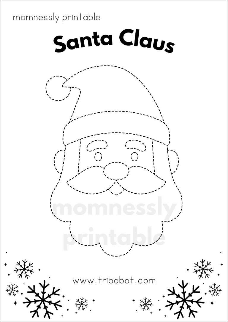 Christmas Tracing Worksheets - Tribobot x Mom Nessly