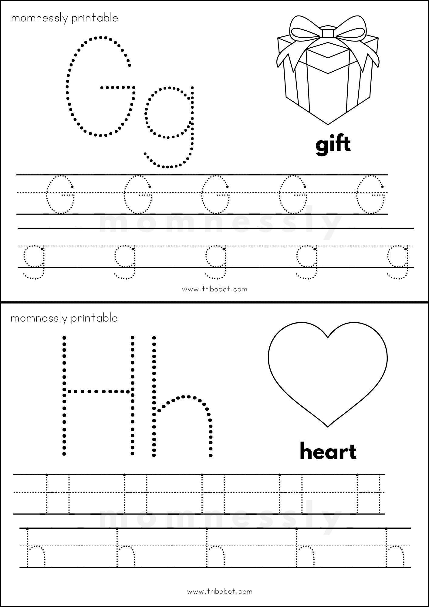 A-Z Tracing Worksheets - Tribobot x Mom Nessly