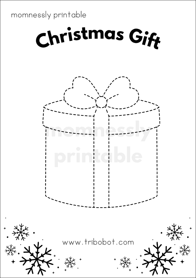 Christmas Tracing Worksheets - Tribobot x Mom Nessly
