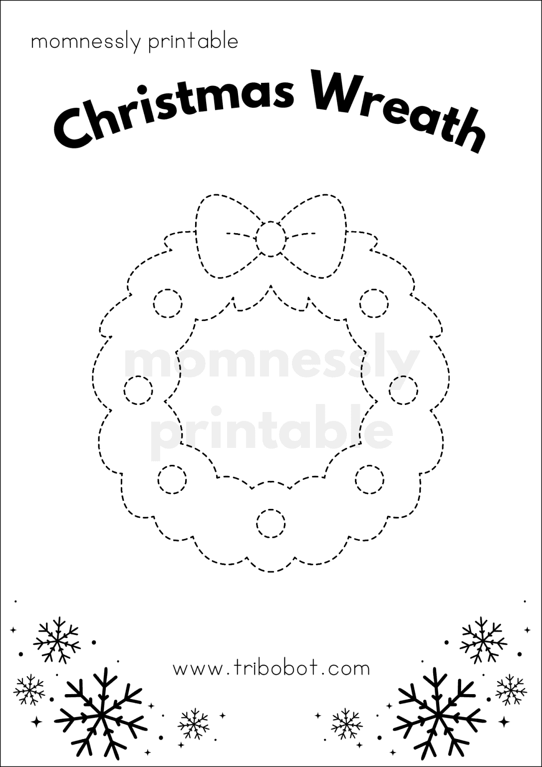Christmas Tracing Worksheets - Tribobot x Mom Nessly