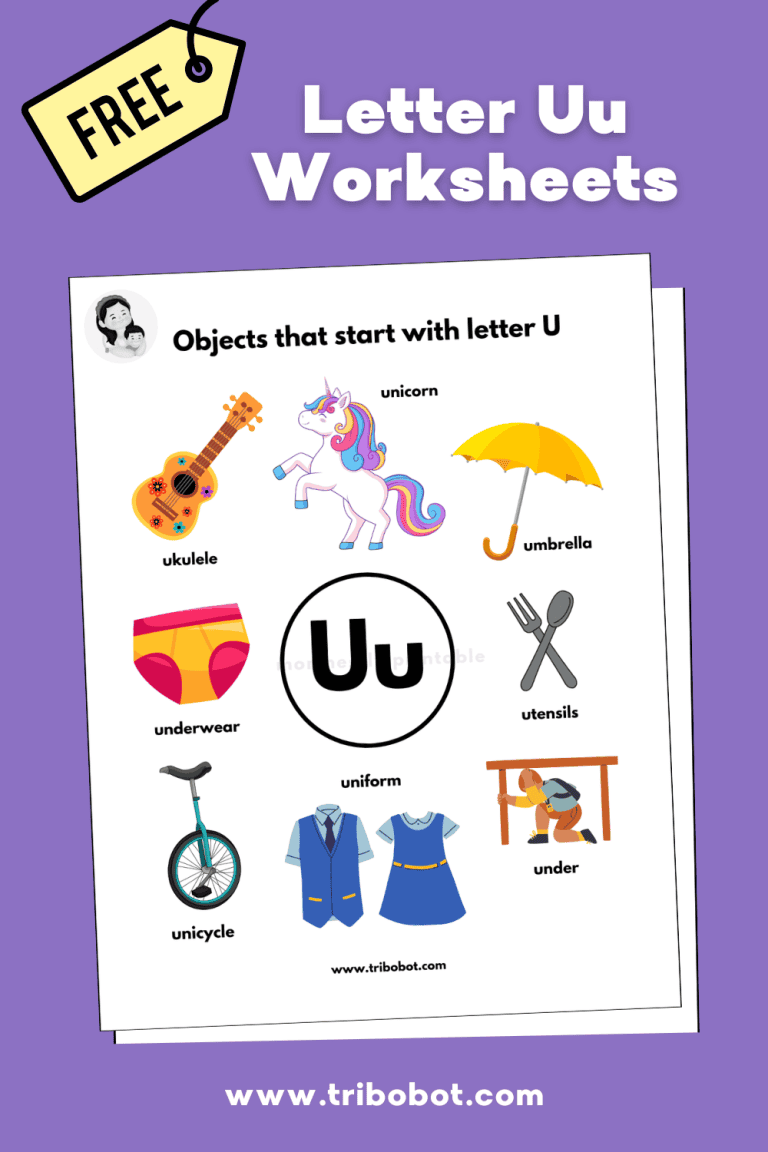 Letter U Worksheets - Tribobot x Mom Nessly