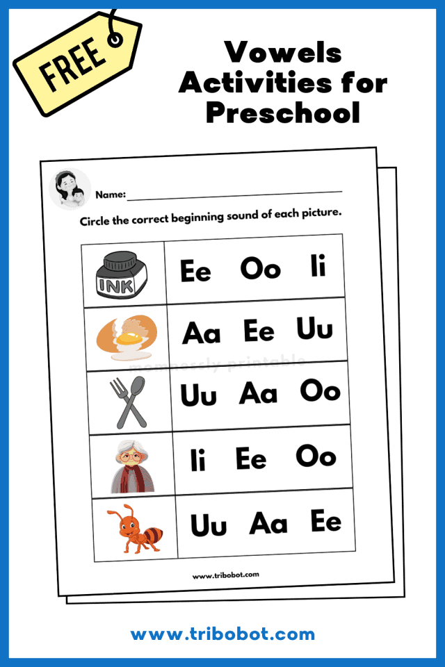 Vowels Worksheets - Tribobot x Mom Nessly