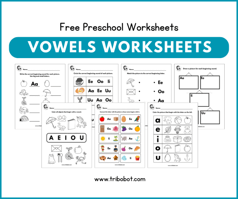 Vowels Worksheets - Tribobot x Mom Nessly