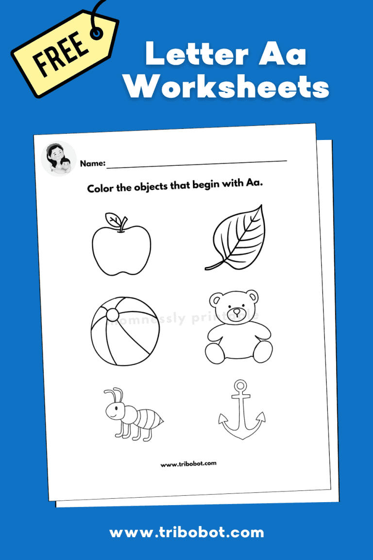 Letter A Worksheets - Tribobot x Mom Nessly