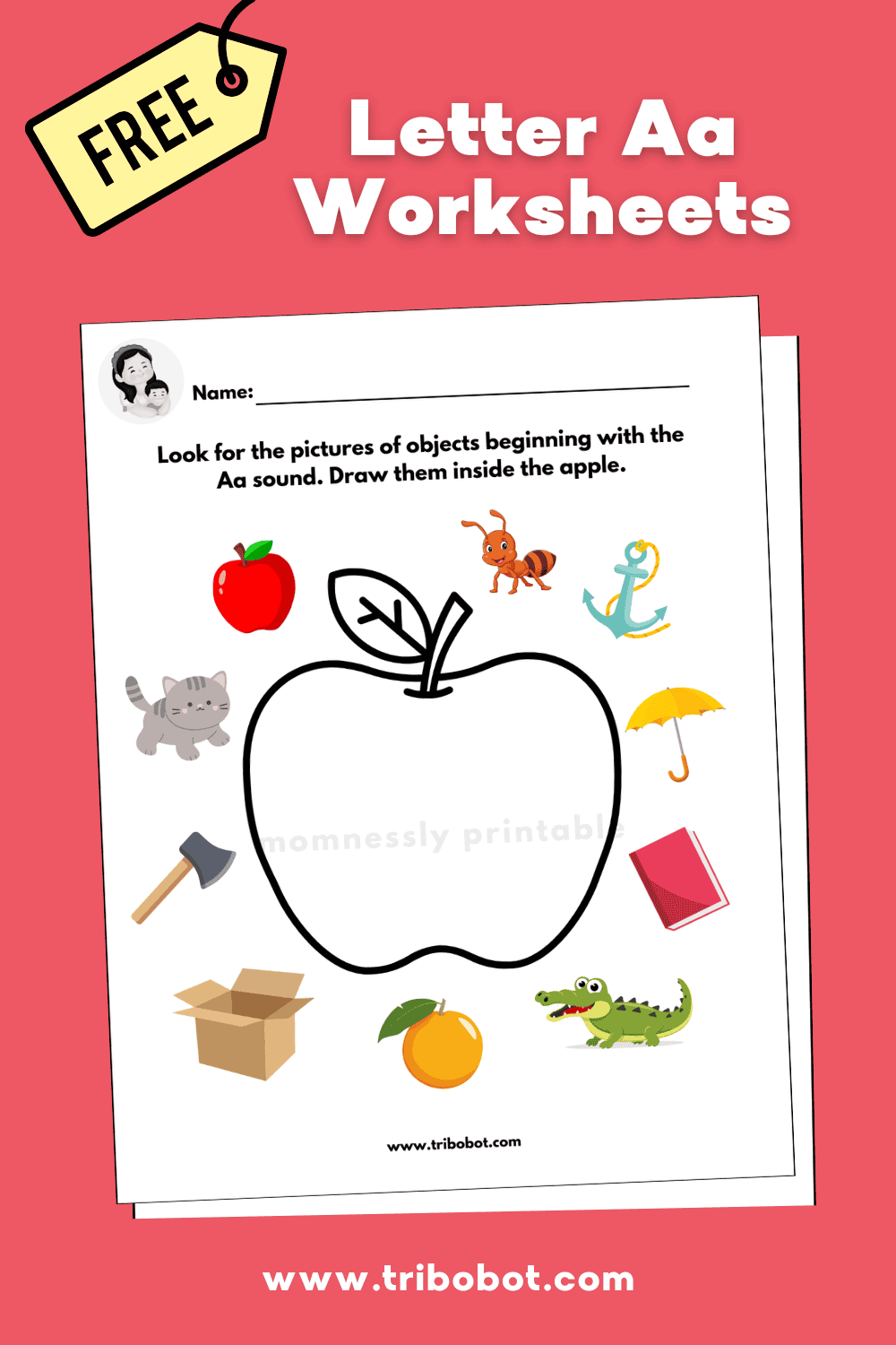 Letter A Worksheets - Tribobot x Mom Nessly